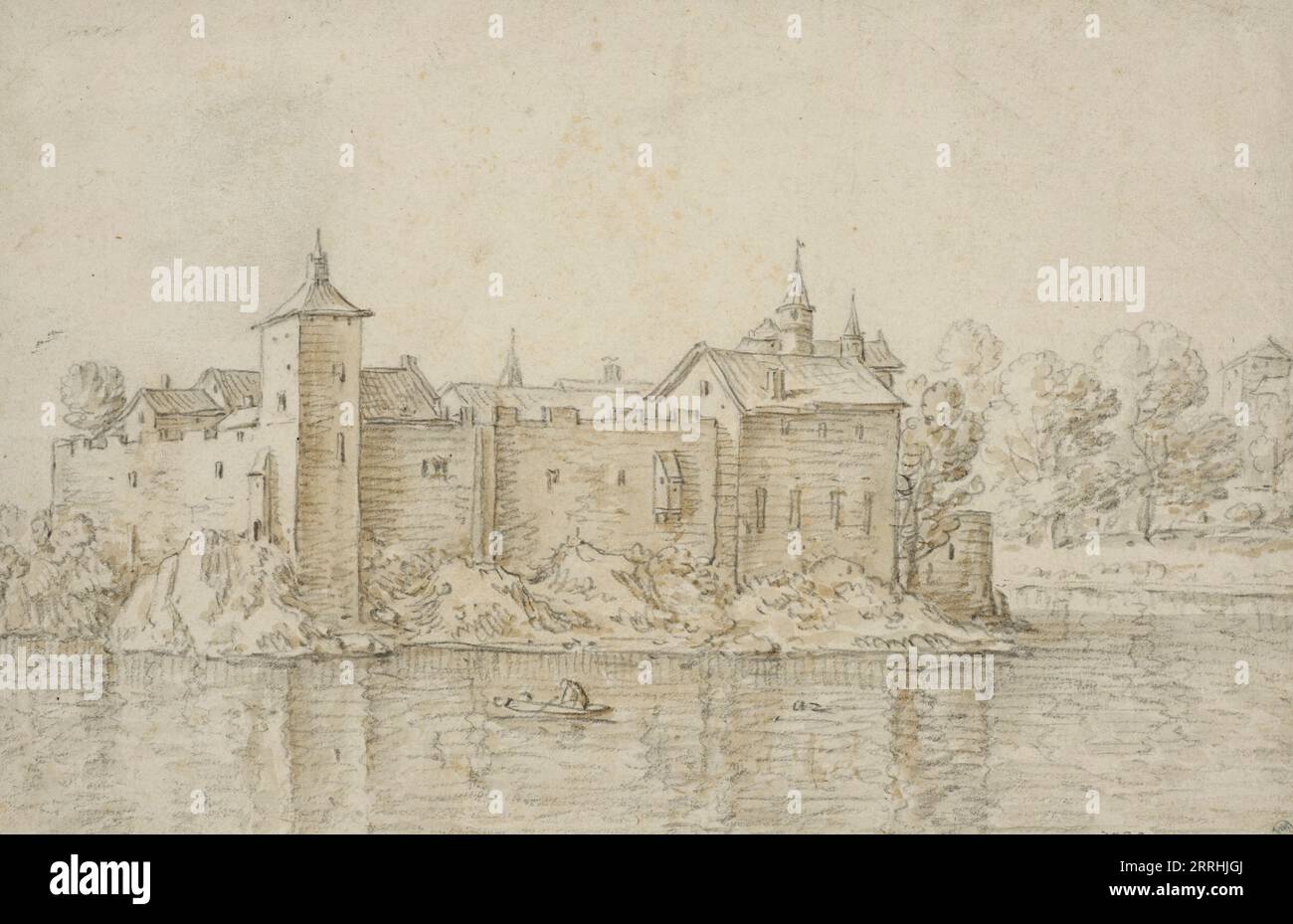 Castle surrounded by water Stock Photo - Alamy