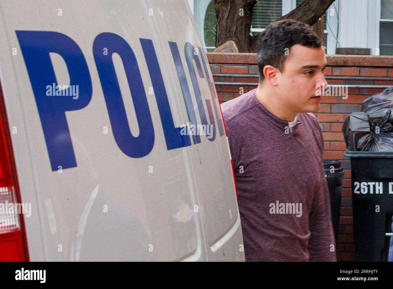 Philadelphia police officer Mark Dial enters the 1st Police District ...