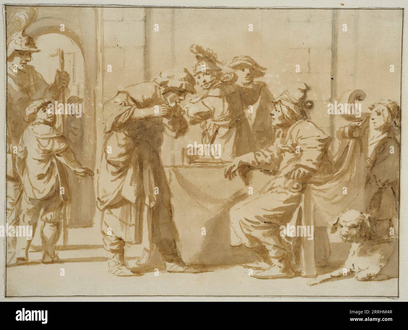 Old man receiving a helper (scene from the old testament Stock Photo ...