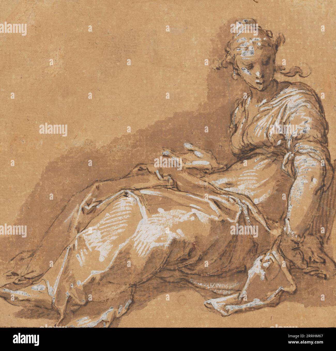 Seated woman, facing left Stock Photo - Alamy