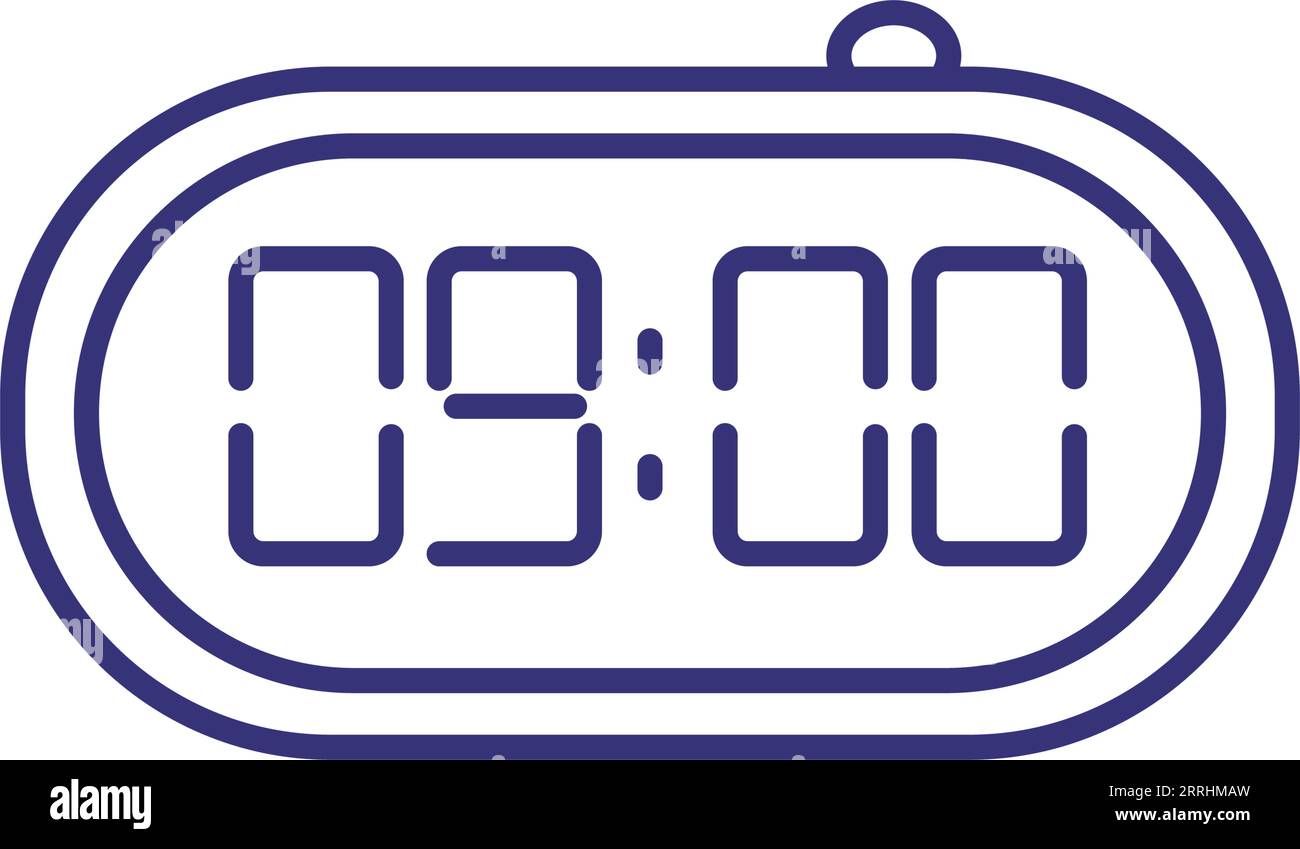 Digital clock line icon. Display, number, schedule Stock Vector Image ...