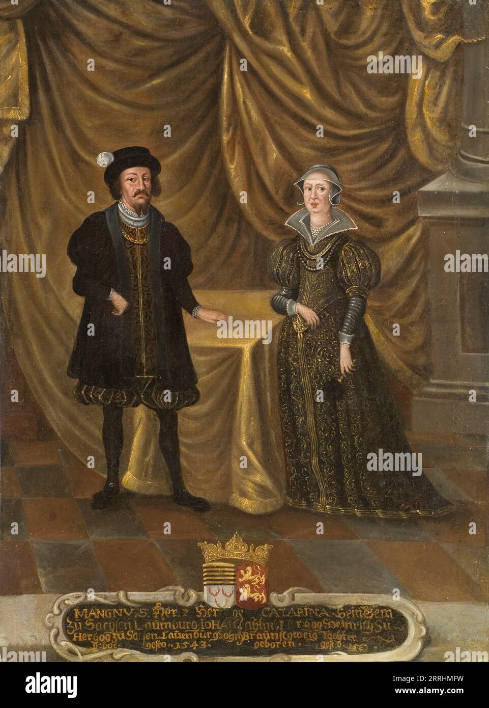 Magnus I, died 1543, Duke of Saxe-Lauenburg, Catherine, 1488-1563 ...