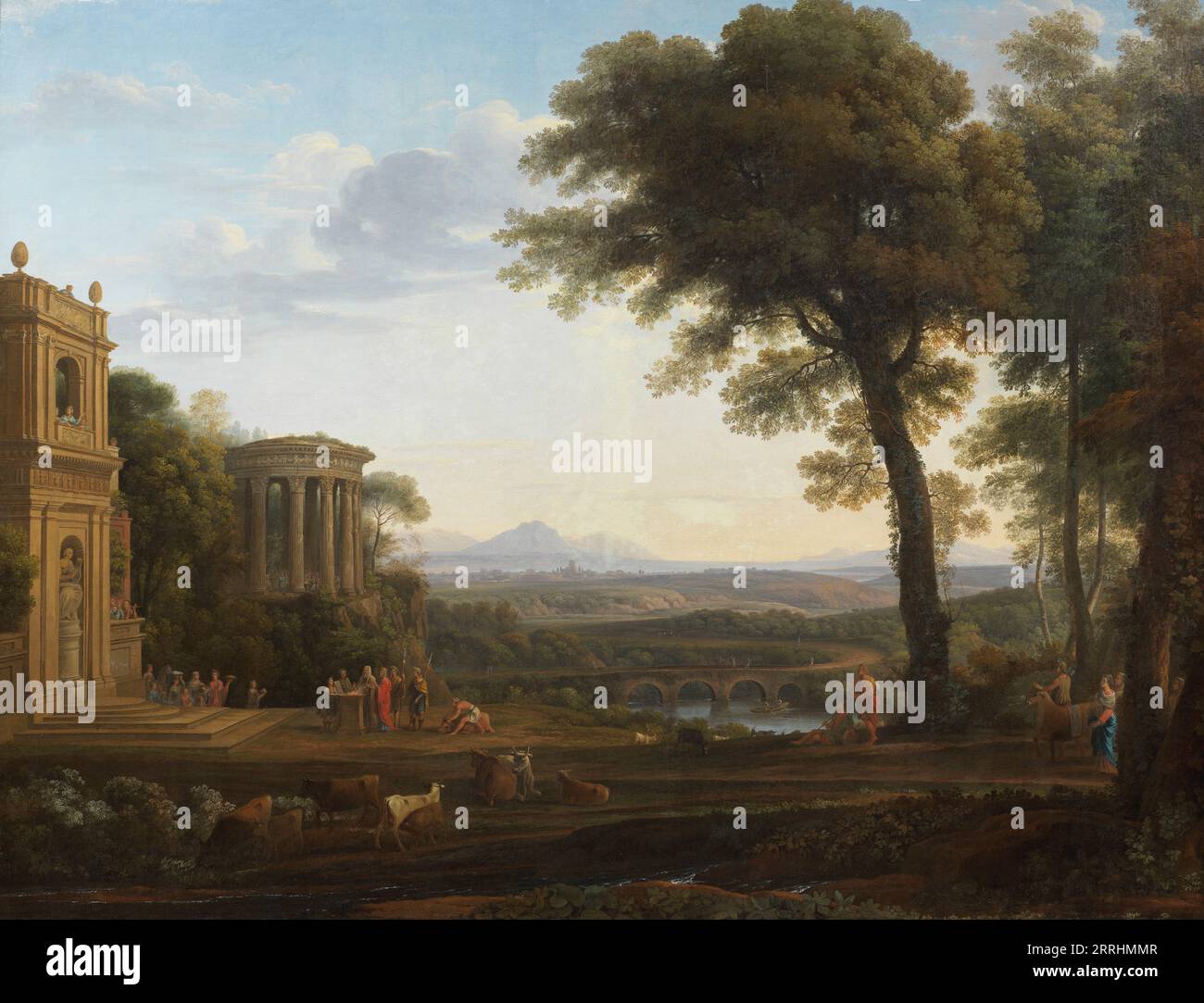 Landscape with Psyche's father sacrificing at the Temple of Apollo in ...