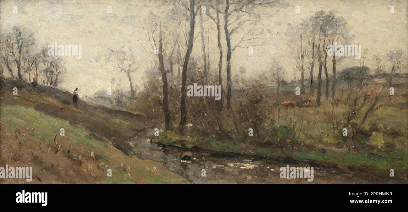 Landscape with a Running Brook. Scene from the Carolles in Normandy ...