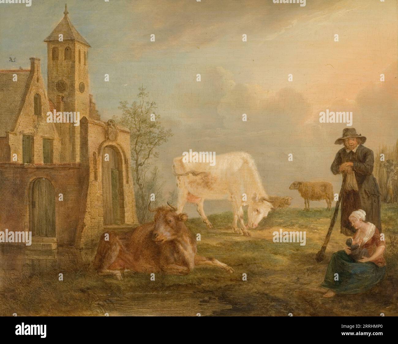 Landscape with Peasants and Cows, 1777 Stock Photo - Alamy