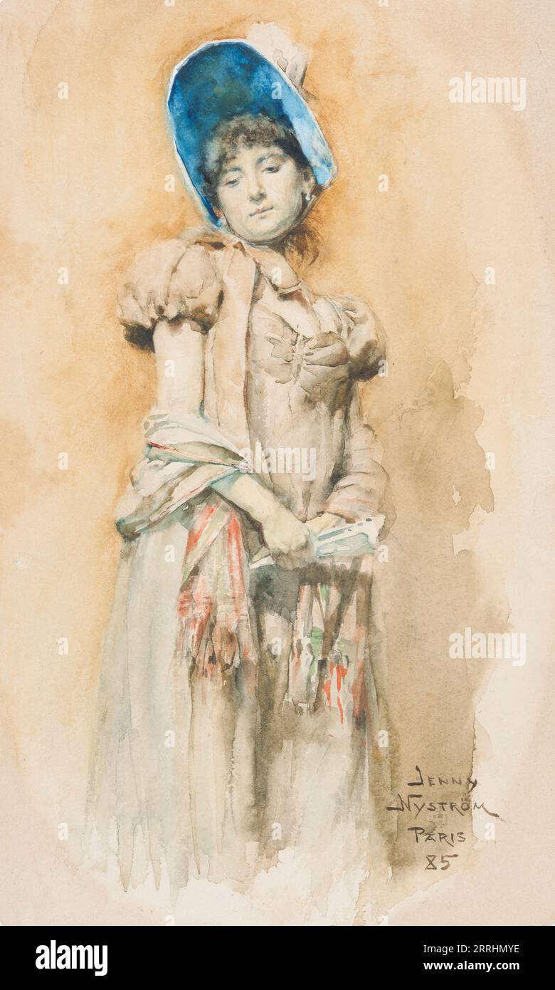 Woman in bonnet, 1885 Stock Photo - Alamy