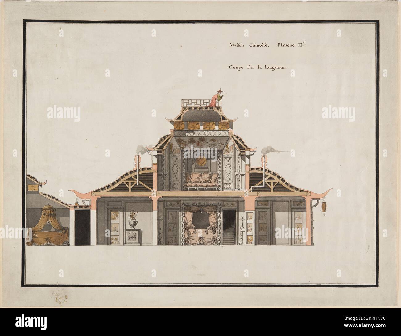 The Chinese pavilion at Le Désert de Retz, cross section Stock Photo ...