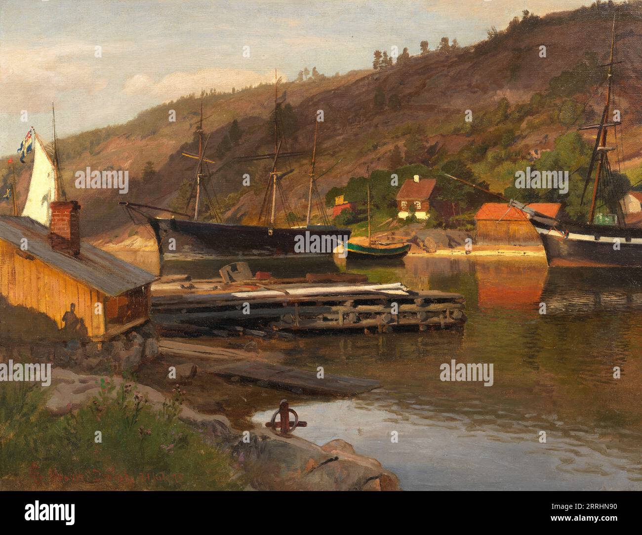 Landingsbrygge Husvik, Drøbak, 1875 Stock Photo - Alamy
