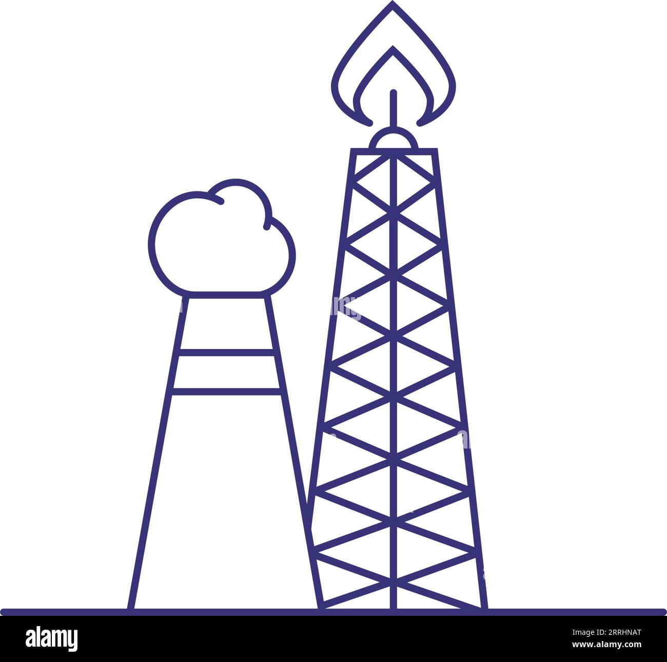 Gas flaring line icon Stock Vector Image & Art - Alamy