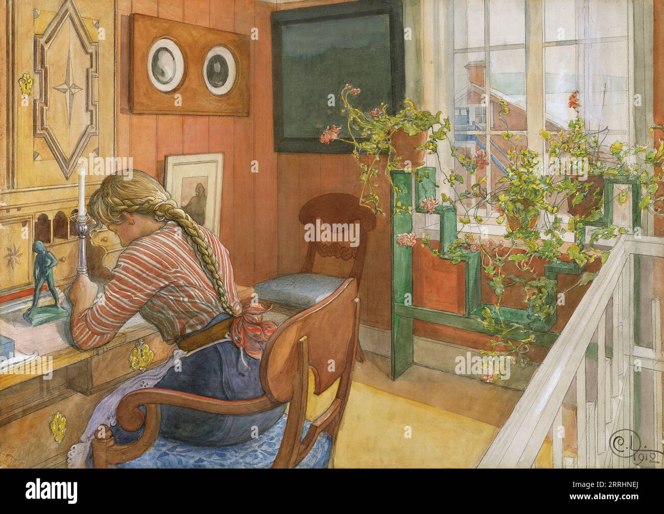 Letter-Writing, 1912. Additional Info: Here, Ingrid, who was the ...