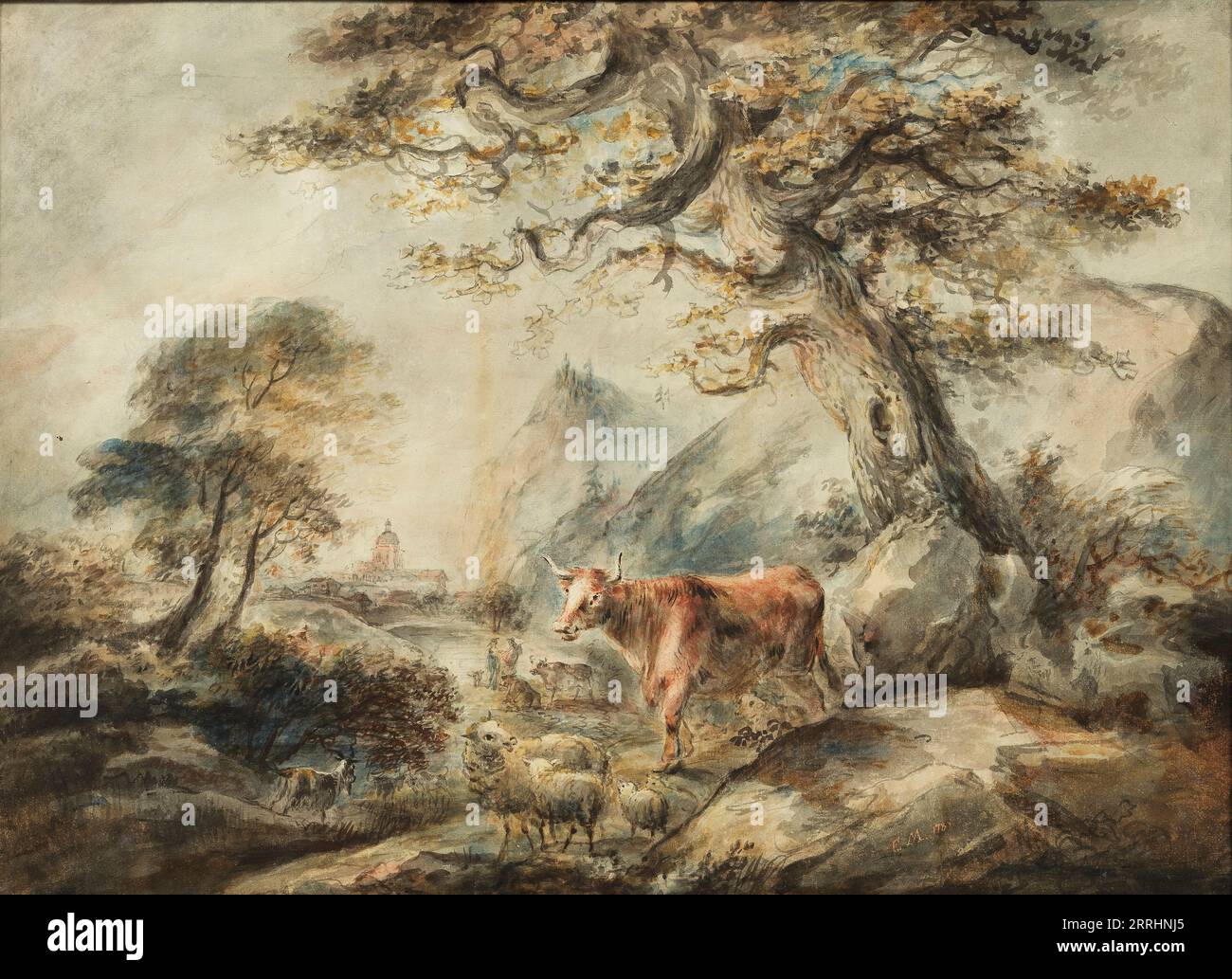 Landscape with Cattle, 1785 Stock Photo - Alamy