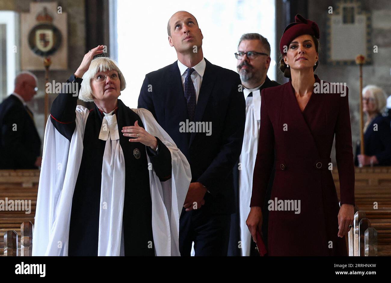 The Prince and Princess of Wales are accompanied by Sarah Rowland Jones ...