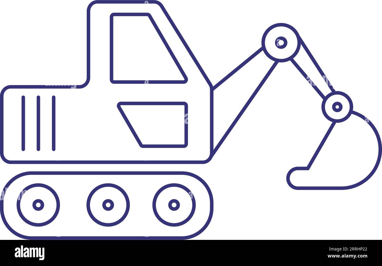 Excavator line icon Stock Vector Image & Art - Alamy