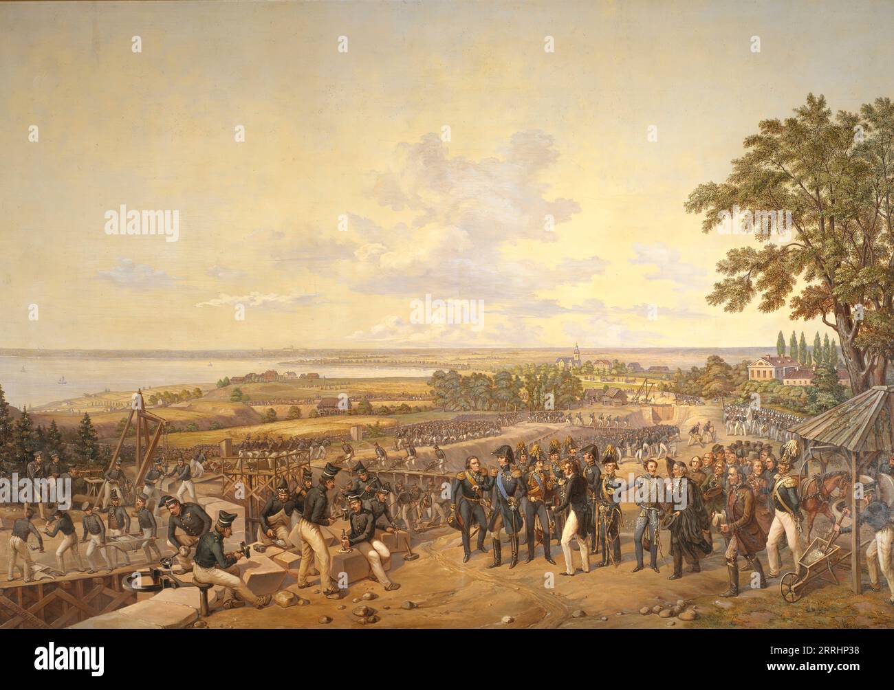 King Carl XIV Johan of Sweden Visiting the Canal Locks at Berg in 1819 ...