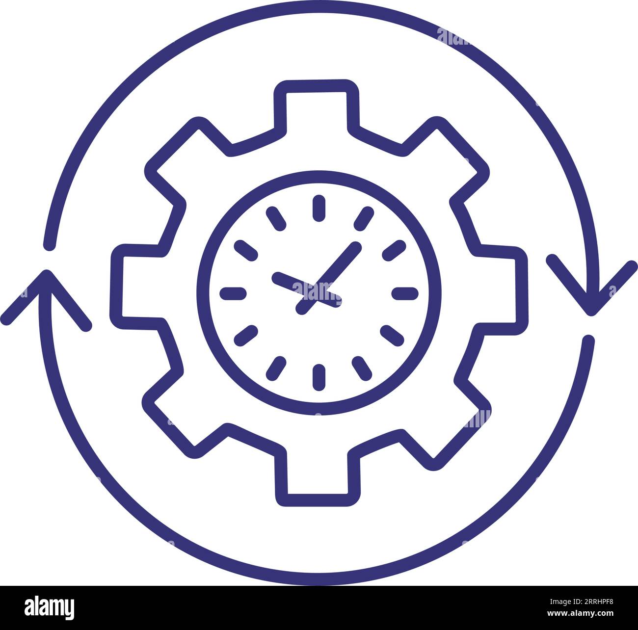 Gear clock icon linear Stock Vector Images - Alamy