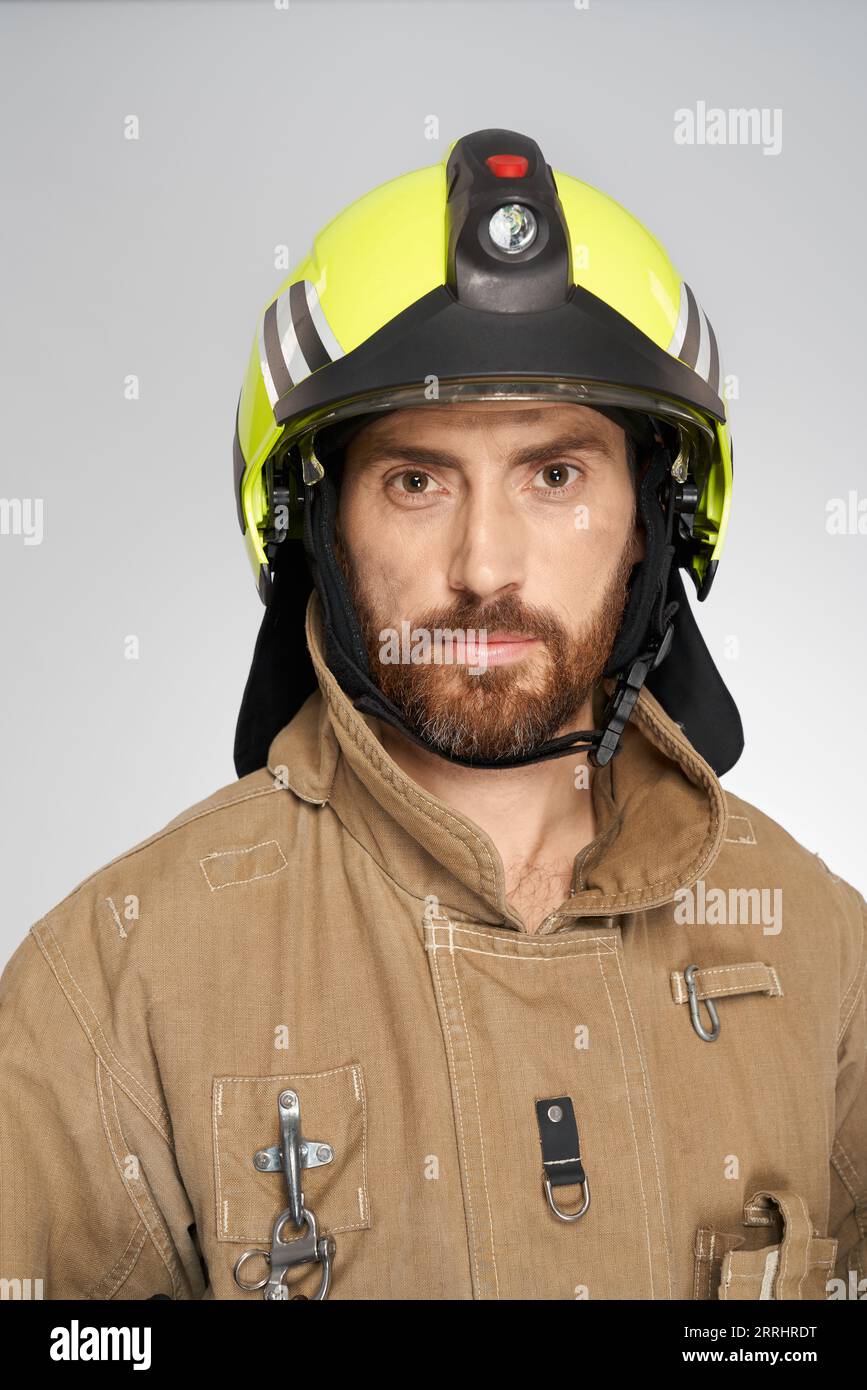 Attractive firefighter in helmet hi-res stock photography and images ...