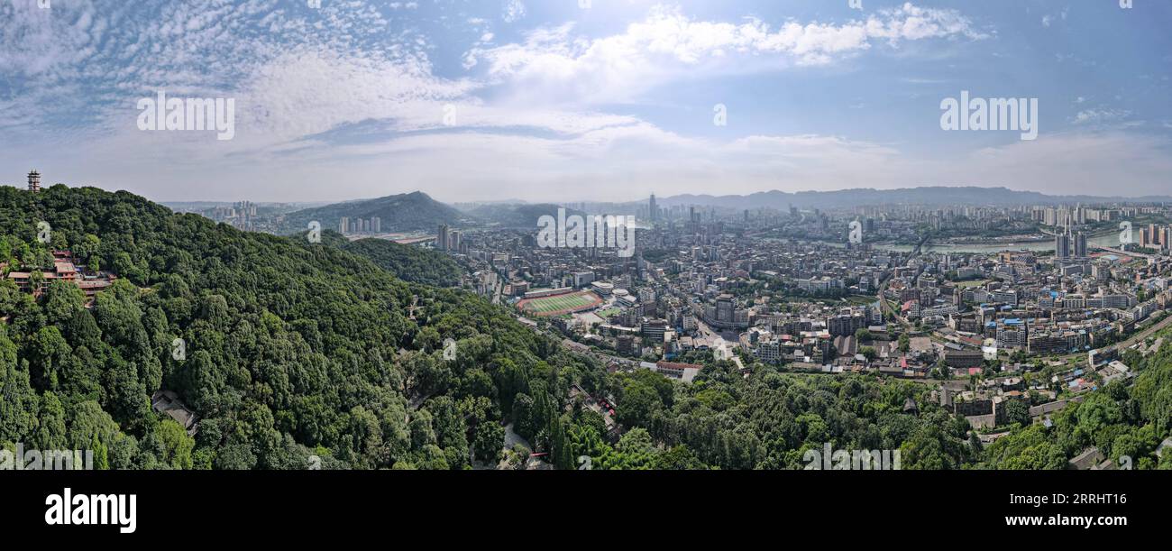 220707 -- YIBIN, July 7, 2022 -- Aerial panorama photo taken on June 30 ...