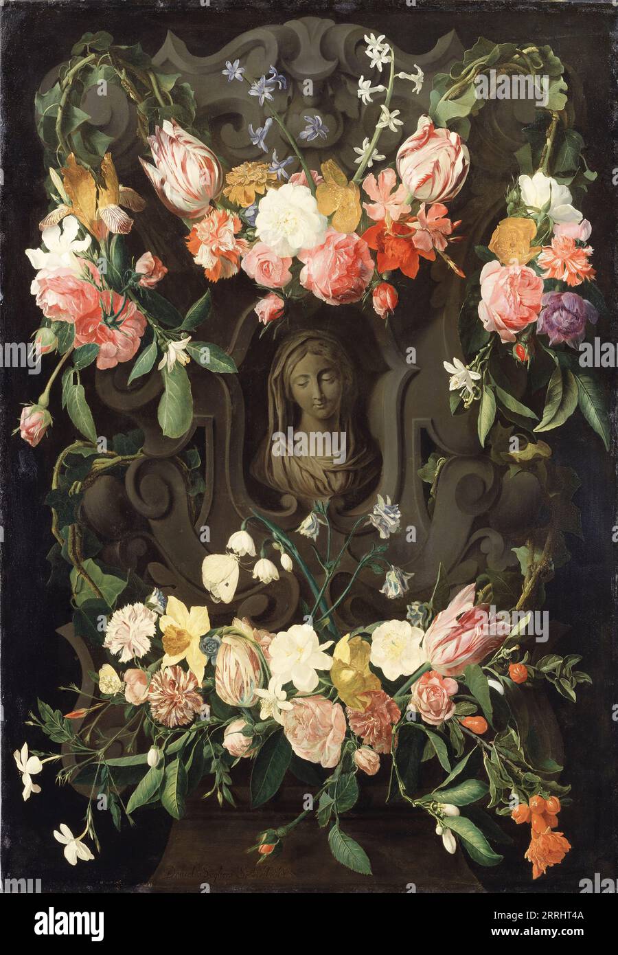 Flower around a Cartouche with an Image of the Virgin, unknown date ...