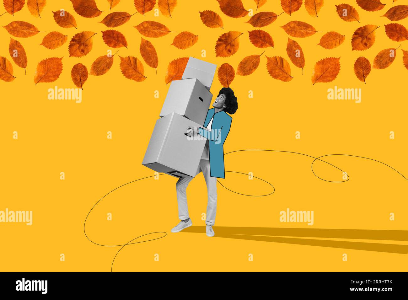 Delivery man falling stack boxes hi-res stock photography and images ...