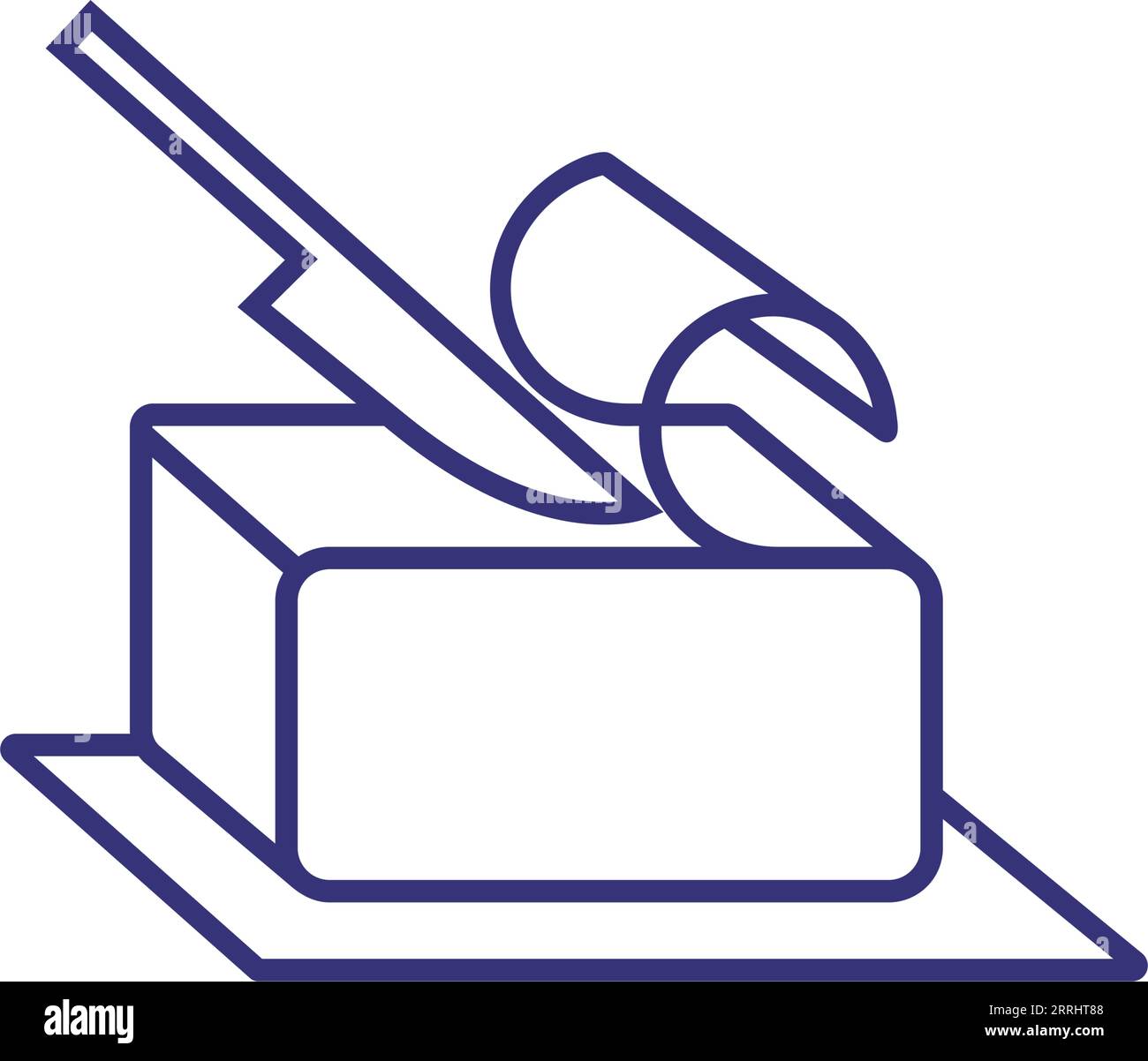 Cutting butter knife knife Stock Vector Images - Alamy