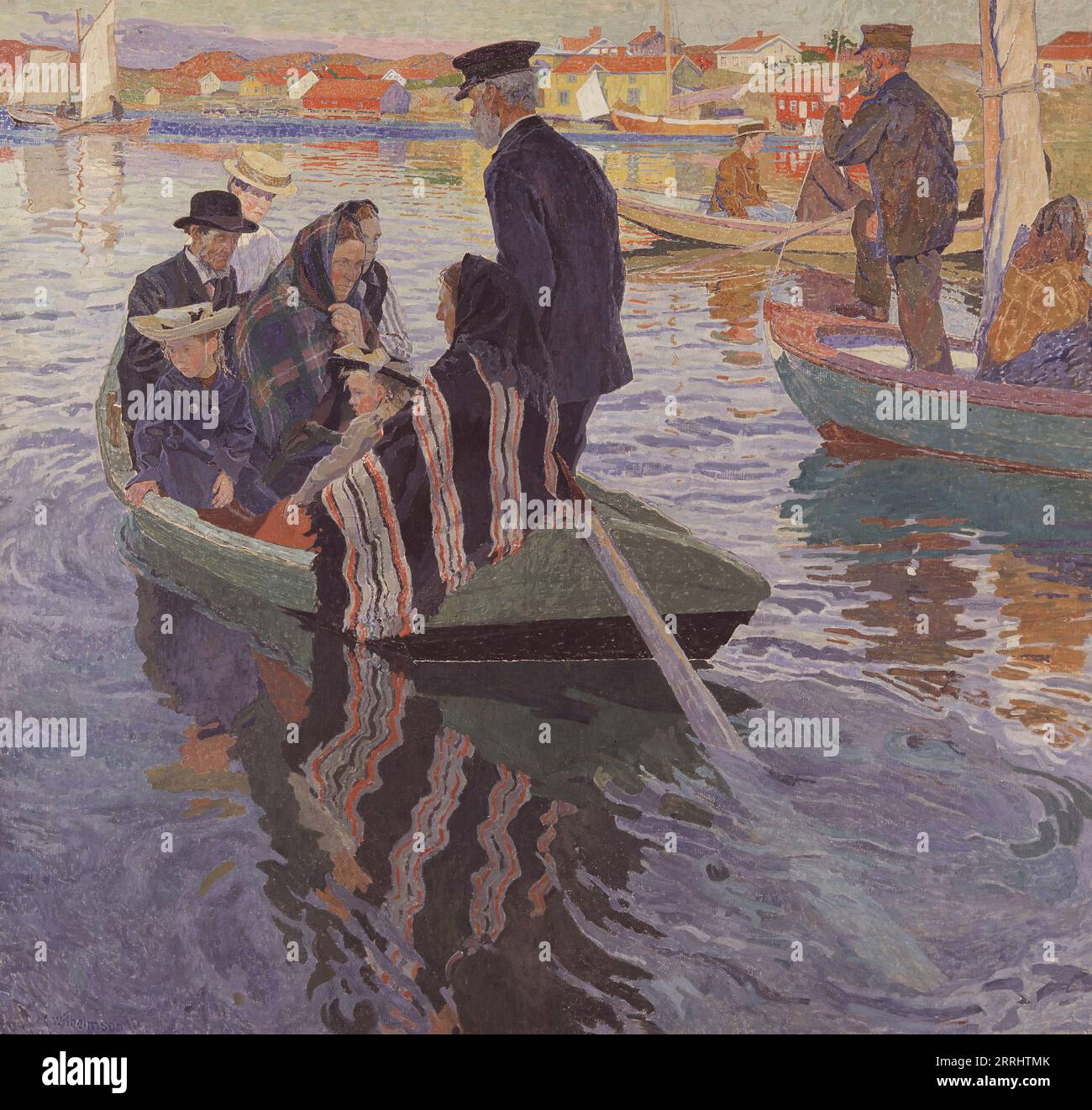 Church-Goers in a Boat, 1909 Stock Photo - Alamy