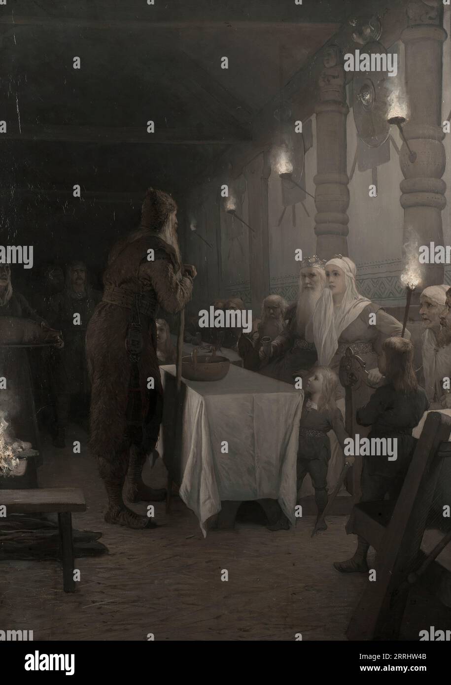 Frithiof comes to King Ring (from Frithiof's saga), 1880s Stock Photo ...