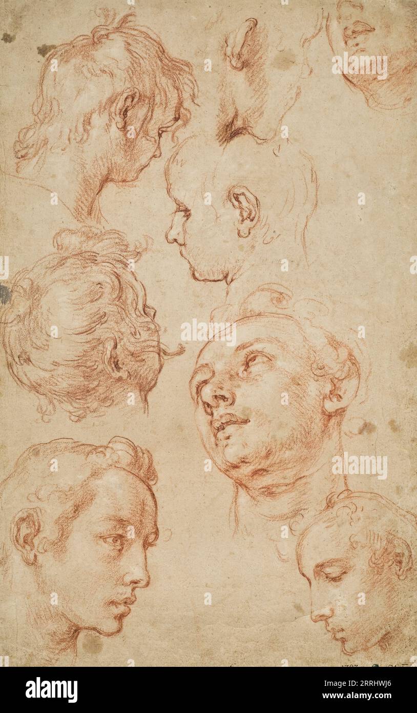 Red chalk study of faces hi-res stock photography and images - Alamy