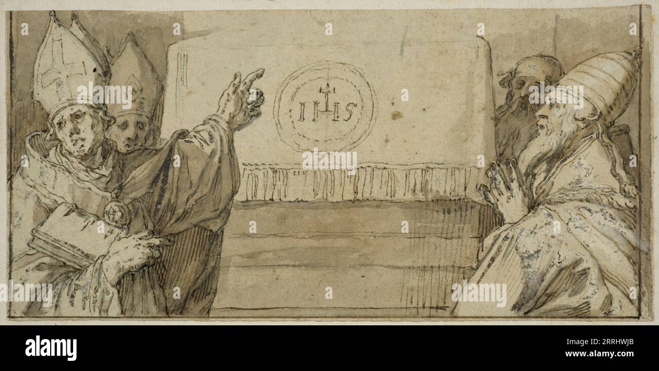 The four Latin church fathers in front of an altar Stock Photo - Alamy