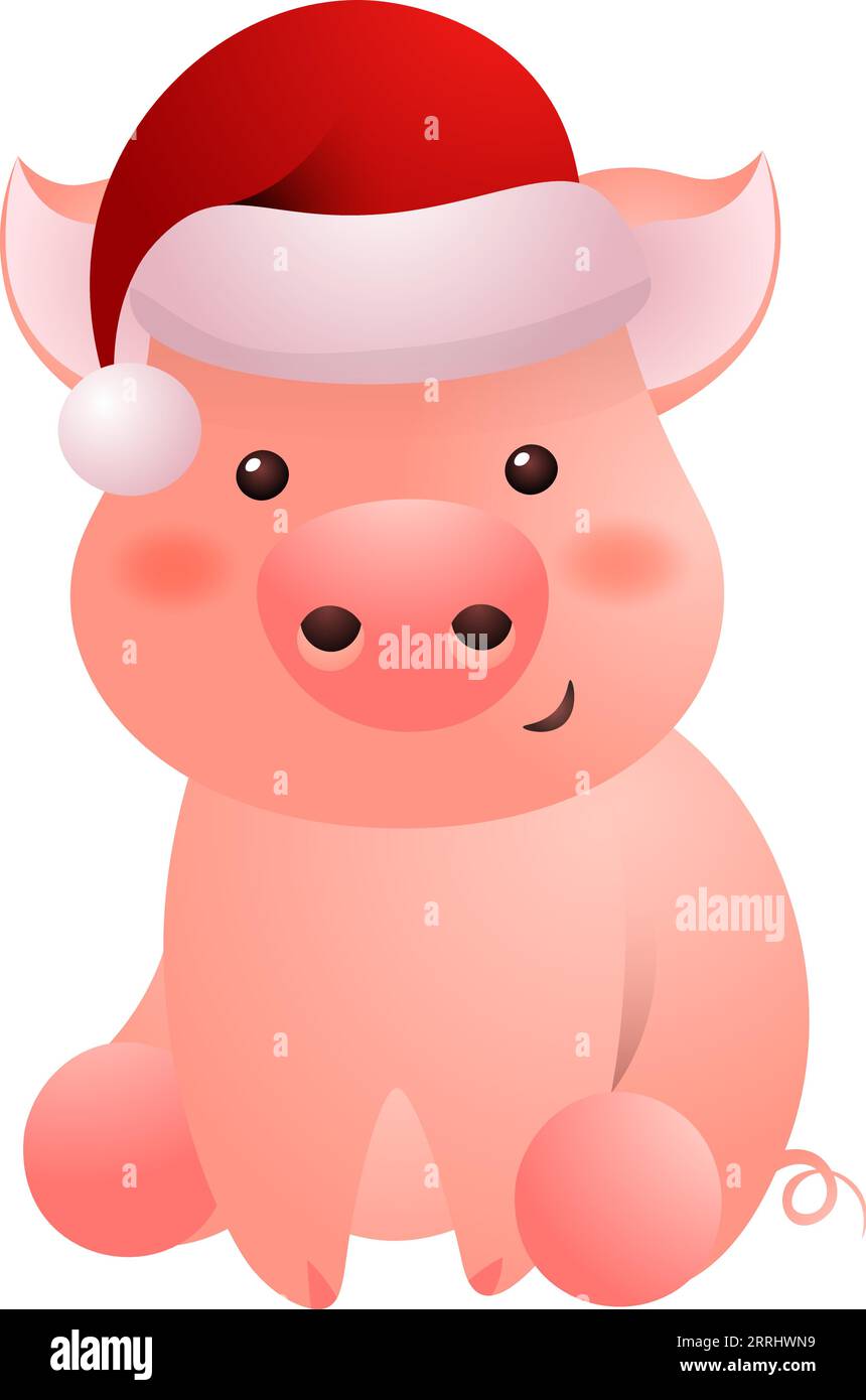 Funny pig in santa Stock Vector Images - Alamy