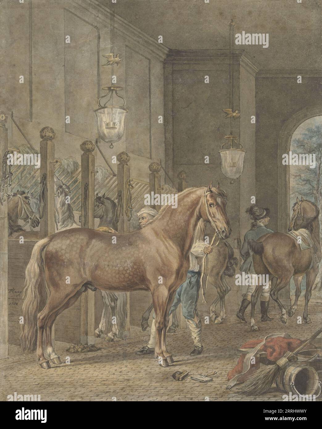 Stable Interior, 1780 Stock Photo - Alamy