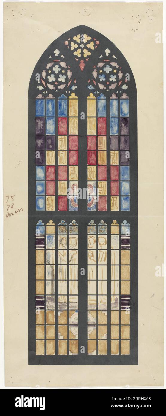 Design for window in the South Transept of the Dom in Utrecht, 1878 ...