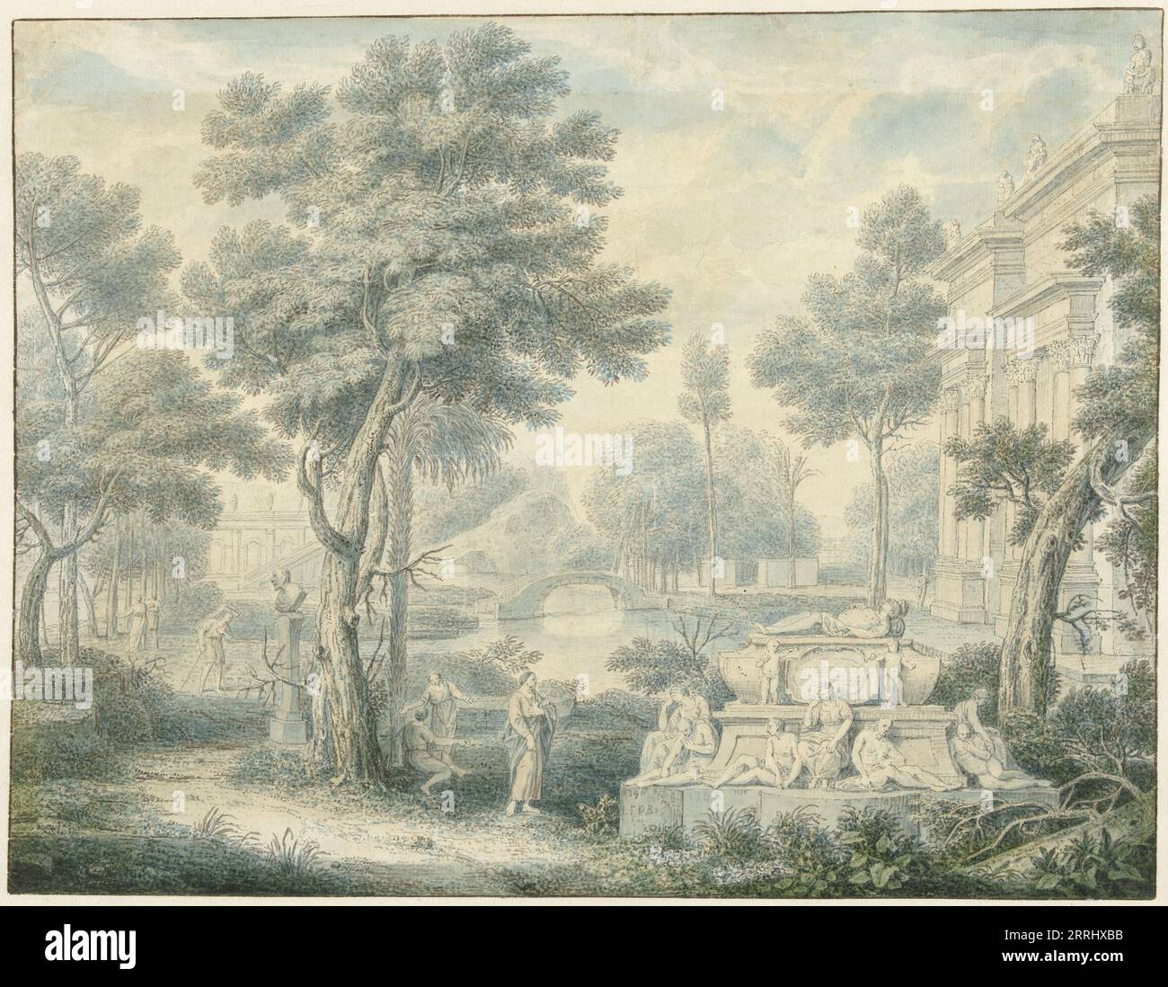 Arcadian landscape with a tomb, 1746 Stock Photo - Alamy
