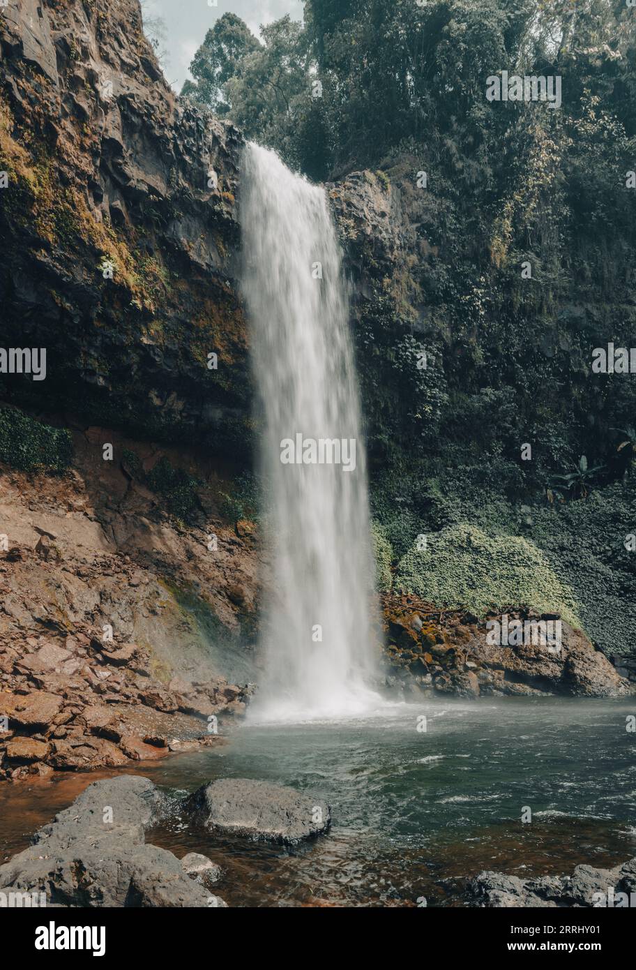 Beautiful E-TU waterfall in Bolaven Plateau. Laos landscape Stock Photo ...