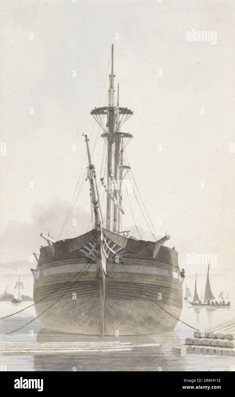 Sailing ship seen from the front, 1820-1872 Stock Photo - Alamy