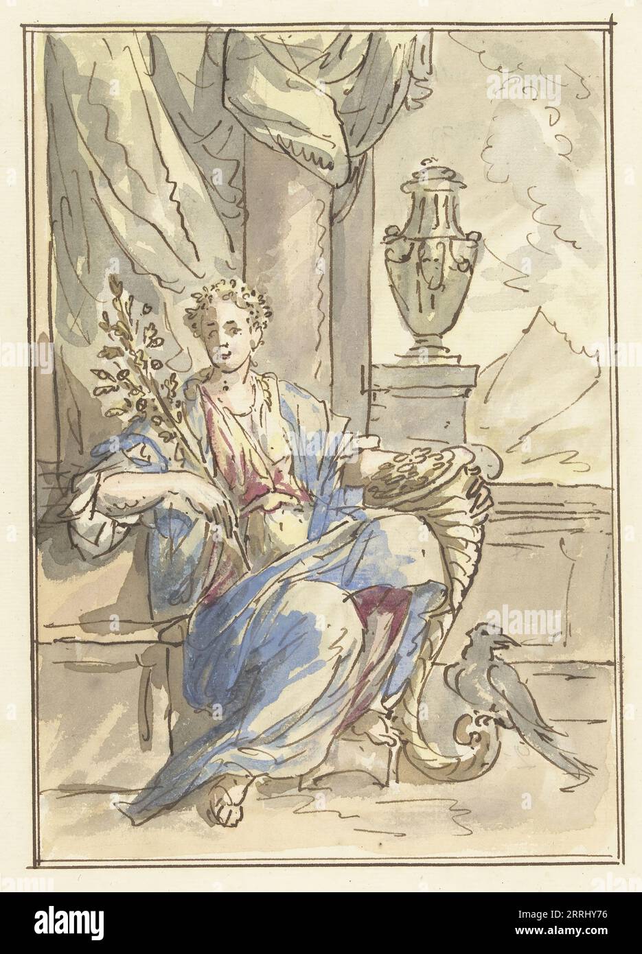 Allegory of the Happy Life, 1677-1755. Design for a painting Stock ...