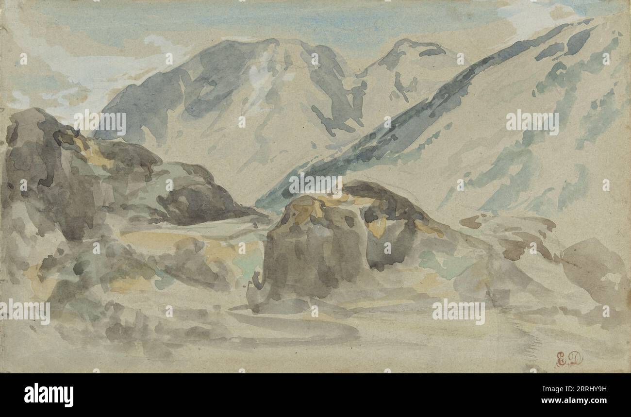 Mountain landscape, 1840-1850 Stock Photo - Alamy
