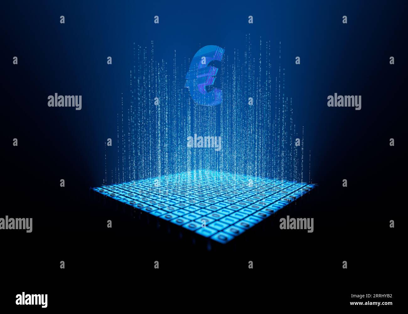 data tech currency symbol tech finance euro symbol Stock Photo - Alamy
