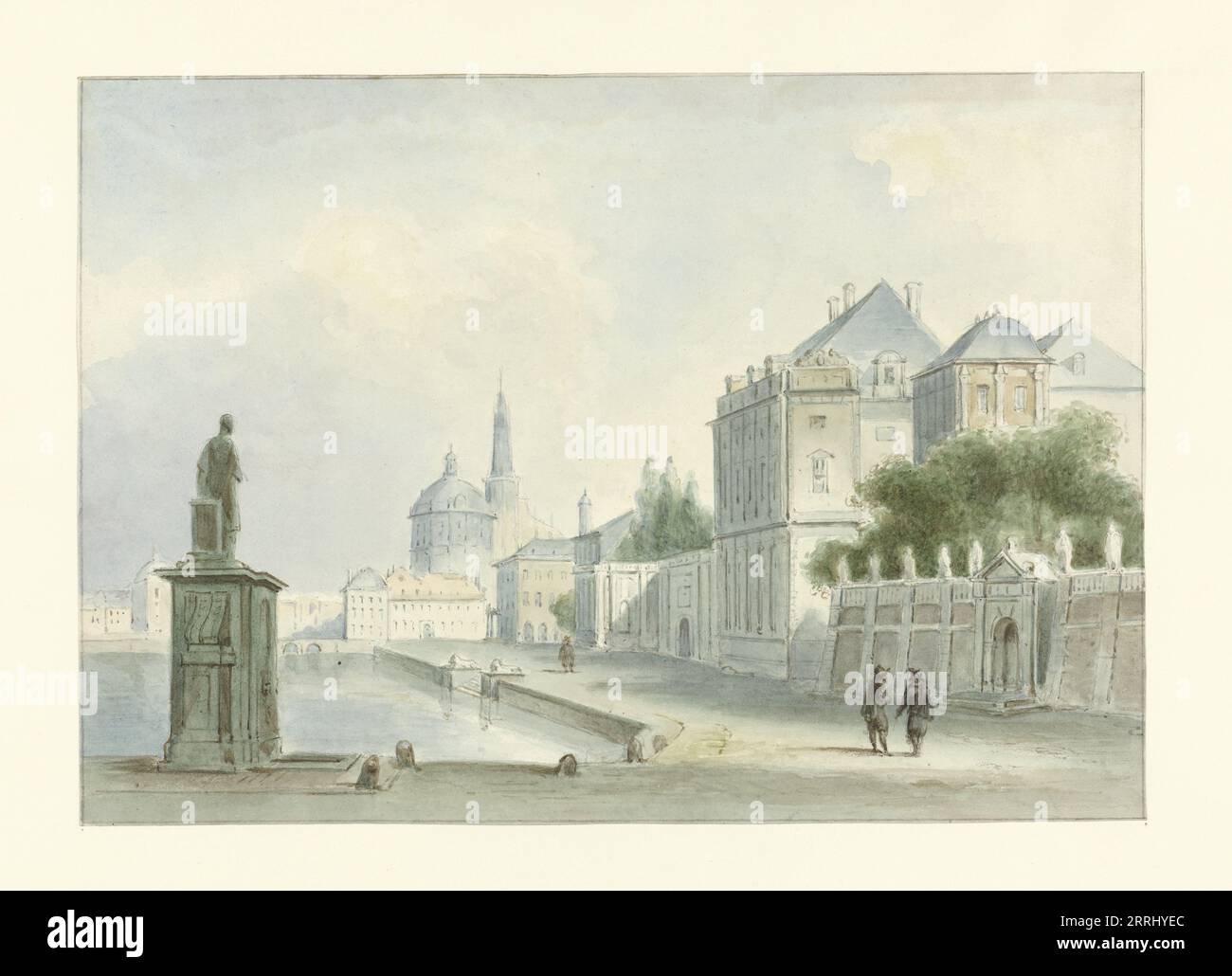 Italian cityscape, 1800-1880. Design for a stage set Stock Photo - Alamy