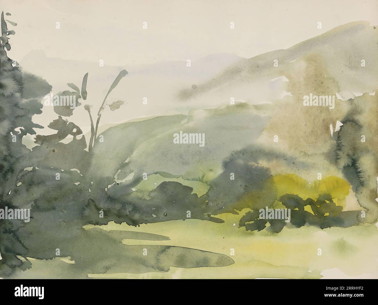Landscape with trees, 1865-1913 Stock Photo - Alamy
