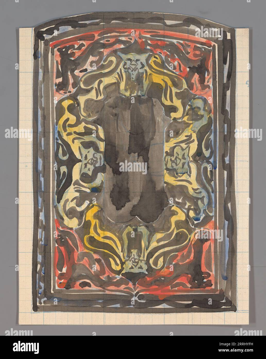 Design for a tiled tableau with lions, 1874-1945 Stock Photo - Alamy