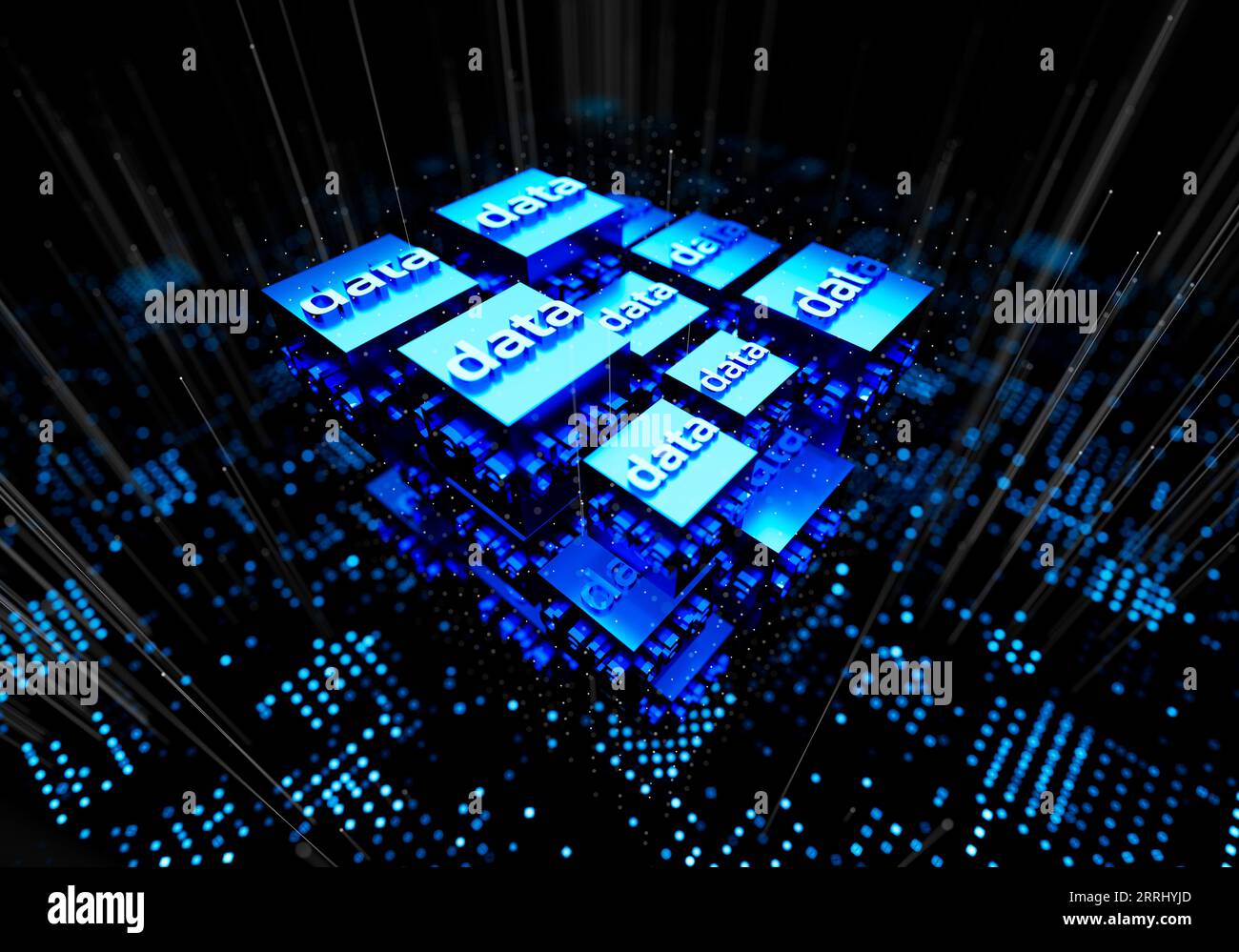Digital technology data transmission and intelligent technology information storage Stock Photo ...
