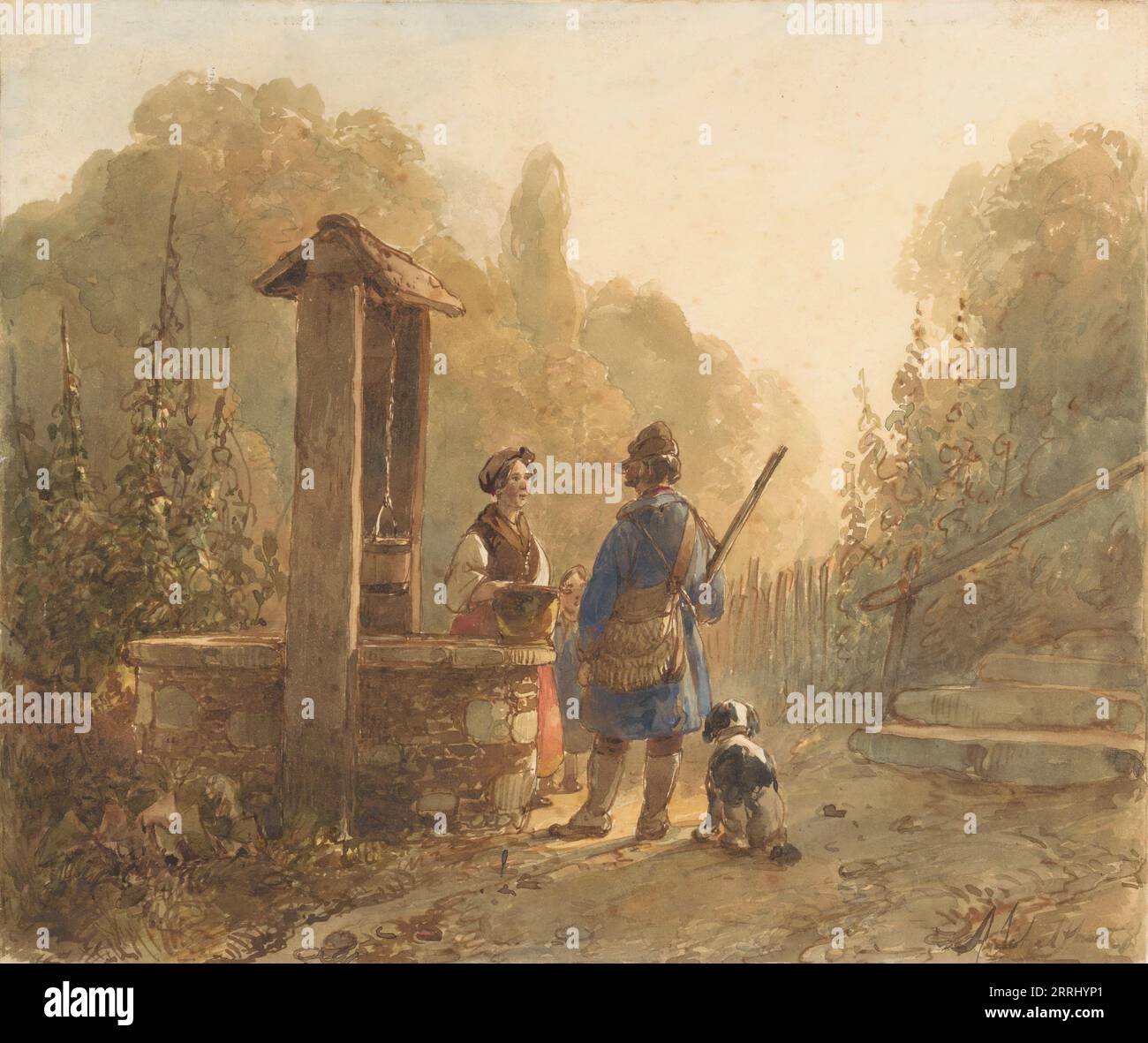 Man standing talking to a dog hi-res stock photography and images - Alamy