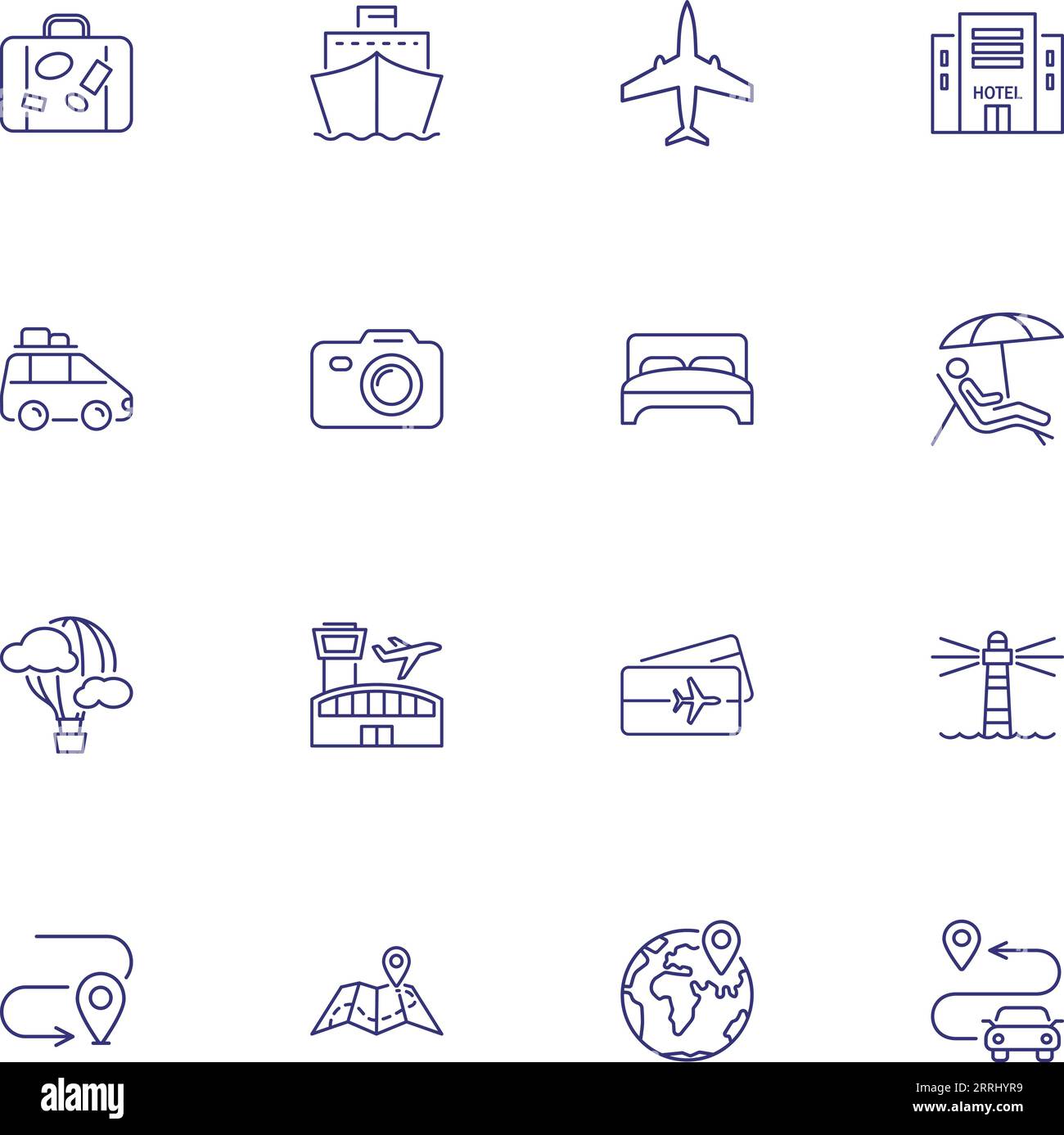 Tour icons. Set of line icons Stock Vector Image & Art - Alamy