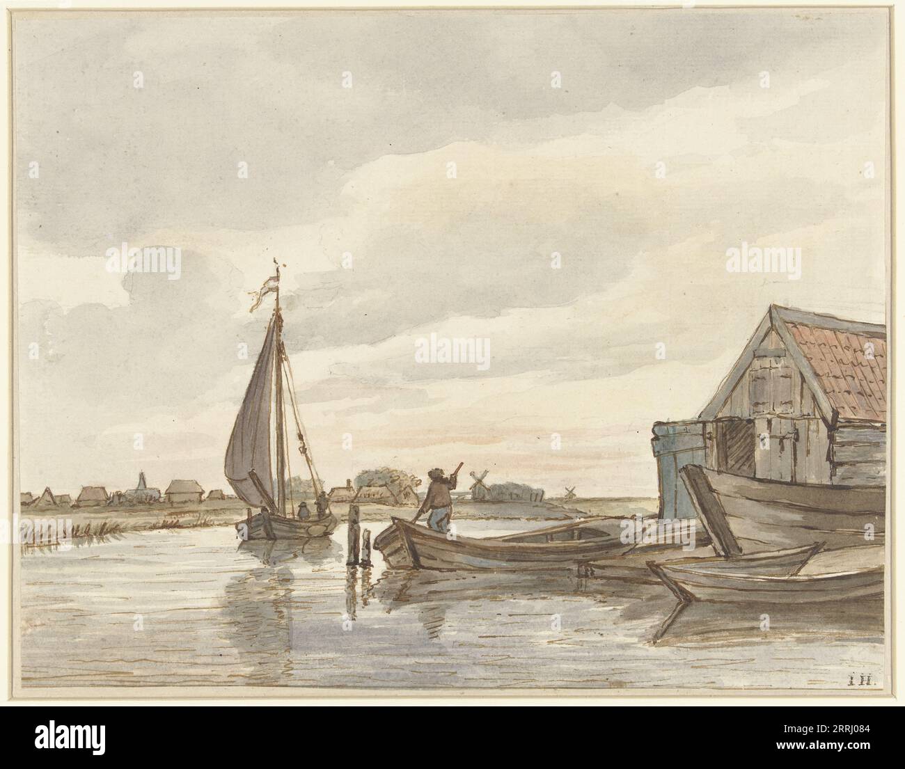 Boats on a canal, 1776-1822 Stock Photo - Alamy