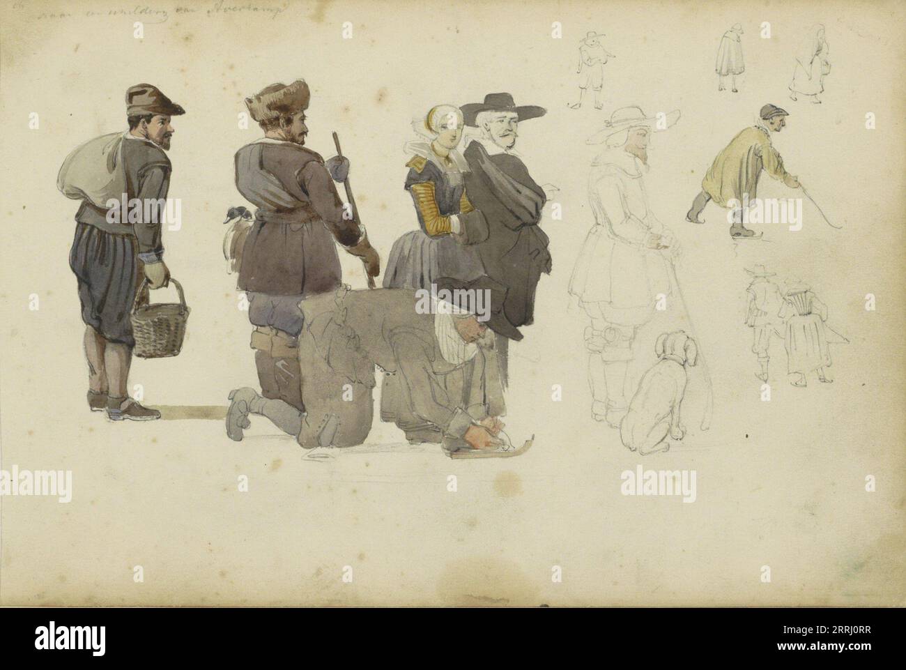 Hunter hunting dog stick figure hi-res stock photography and images - Alamy