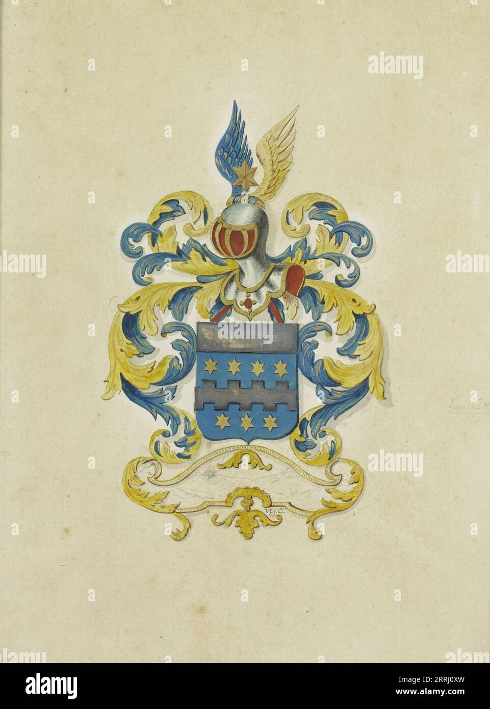 The coat of arms of the Citters family, c. 1777. One of a series ...