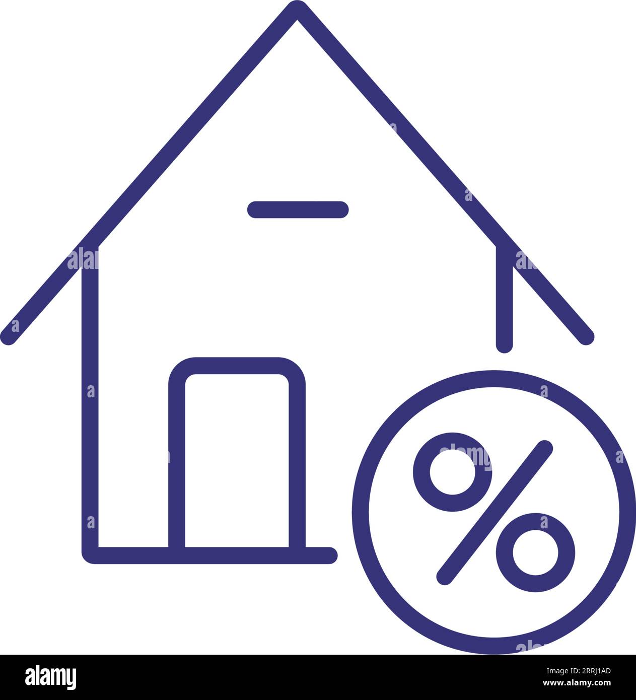 Bank building percentage line Stock Vector Images - Alamy