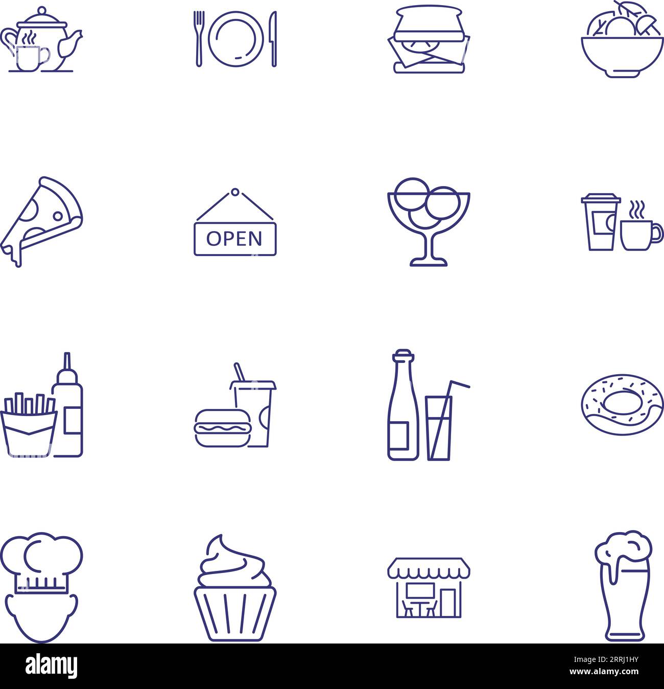 Fast food restaurant icons Stock Vector Image & Art - Alamy