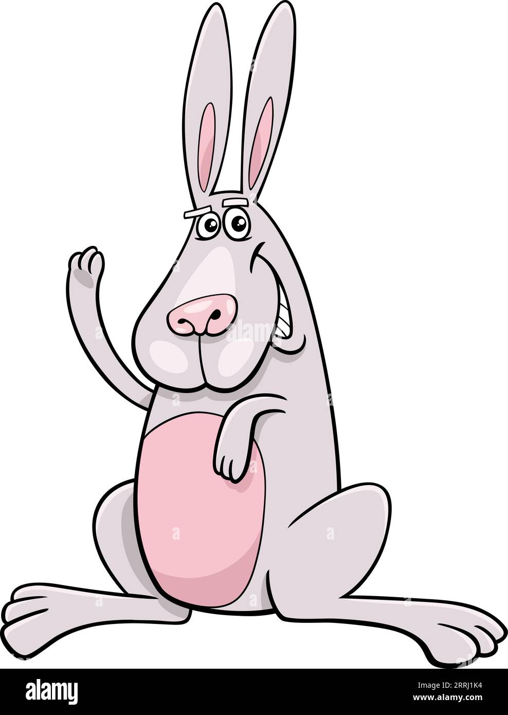 Cartoon illustration of funny rabbit or bunny comic animal character ...