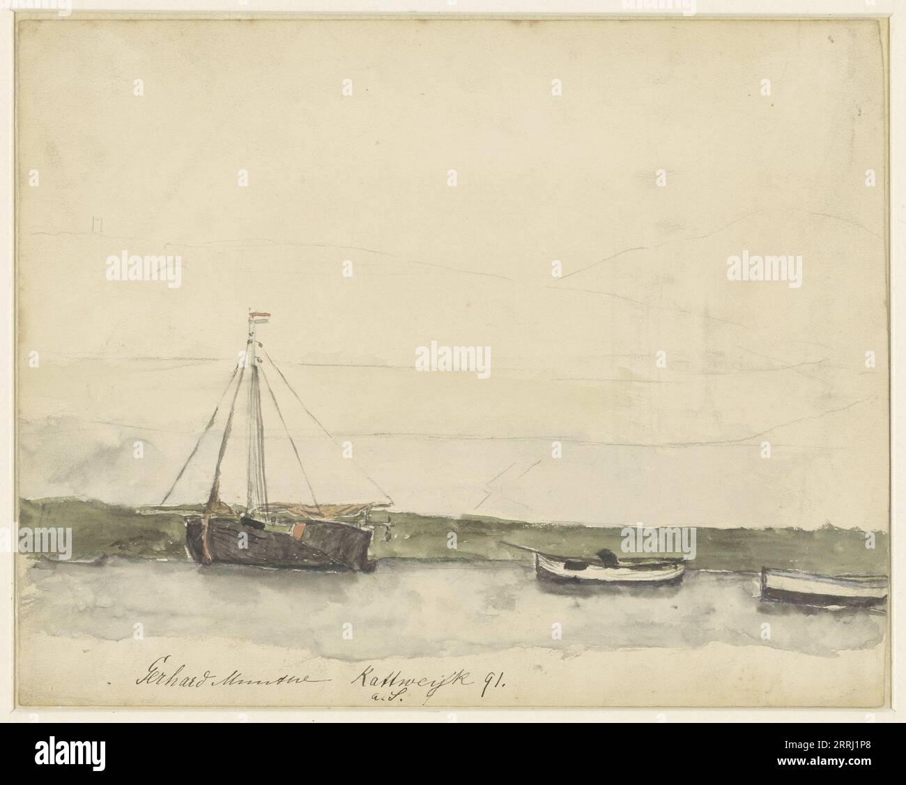 Ships in the port of Katwijk aan Zee, 1885-1927 Stock Photo - Alamy